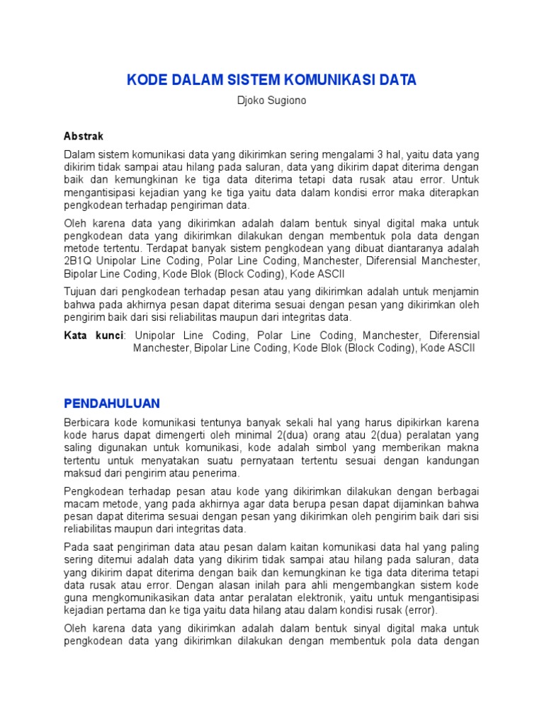 Pengkodean Data Digital | PDF
