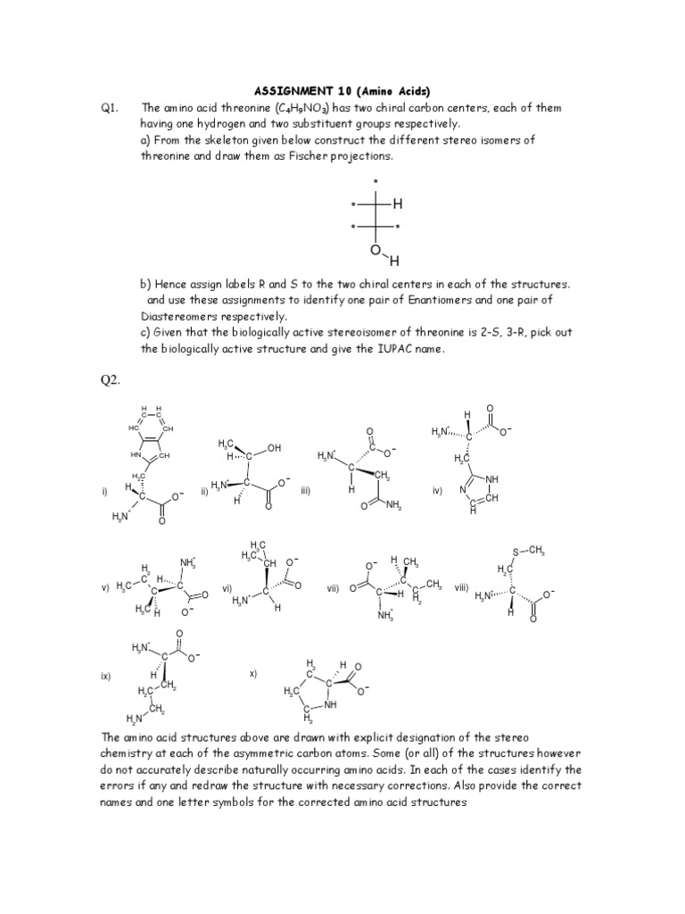 Threonine: Chiral Centers and Isomers | PDF | Technology & Engineering