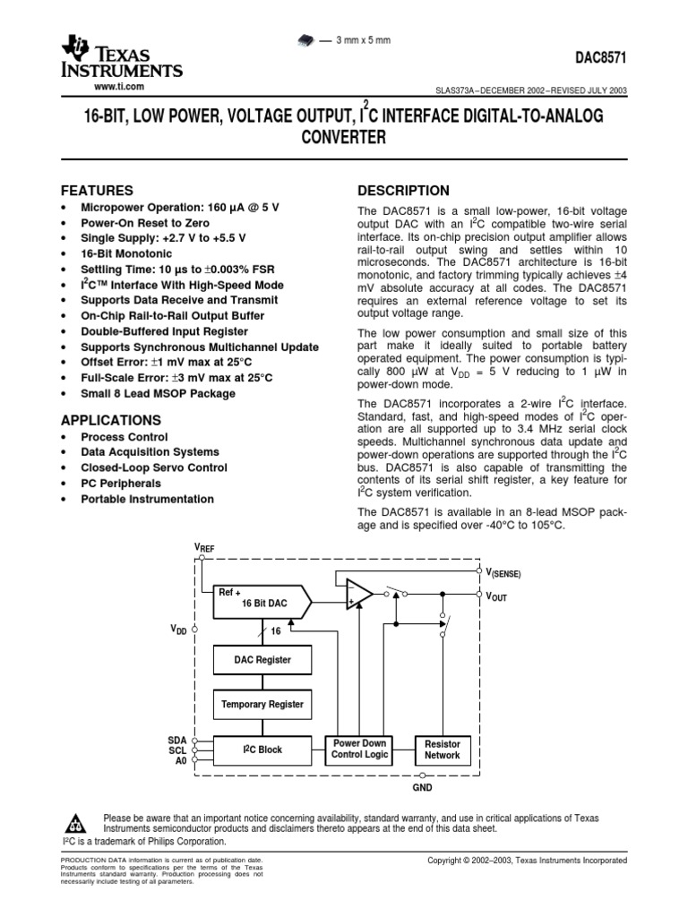 Dac 8571 | PDF | Electronic Engineering | Electrical Engineering