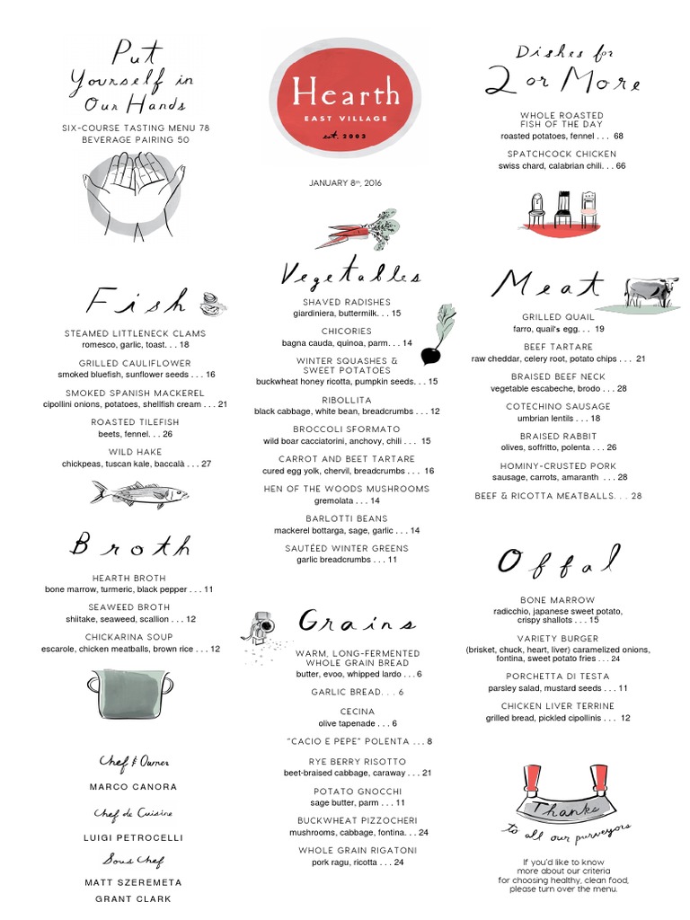 Hearth New Menu | PDF