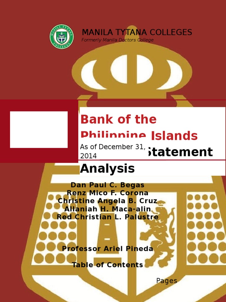 BPI Financial Statement Analysis 2014 | PDF | Financial Capital | Dividend