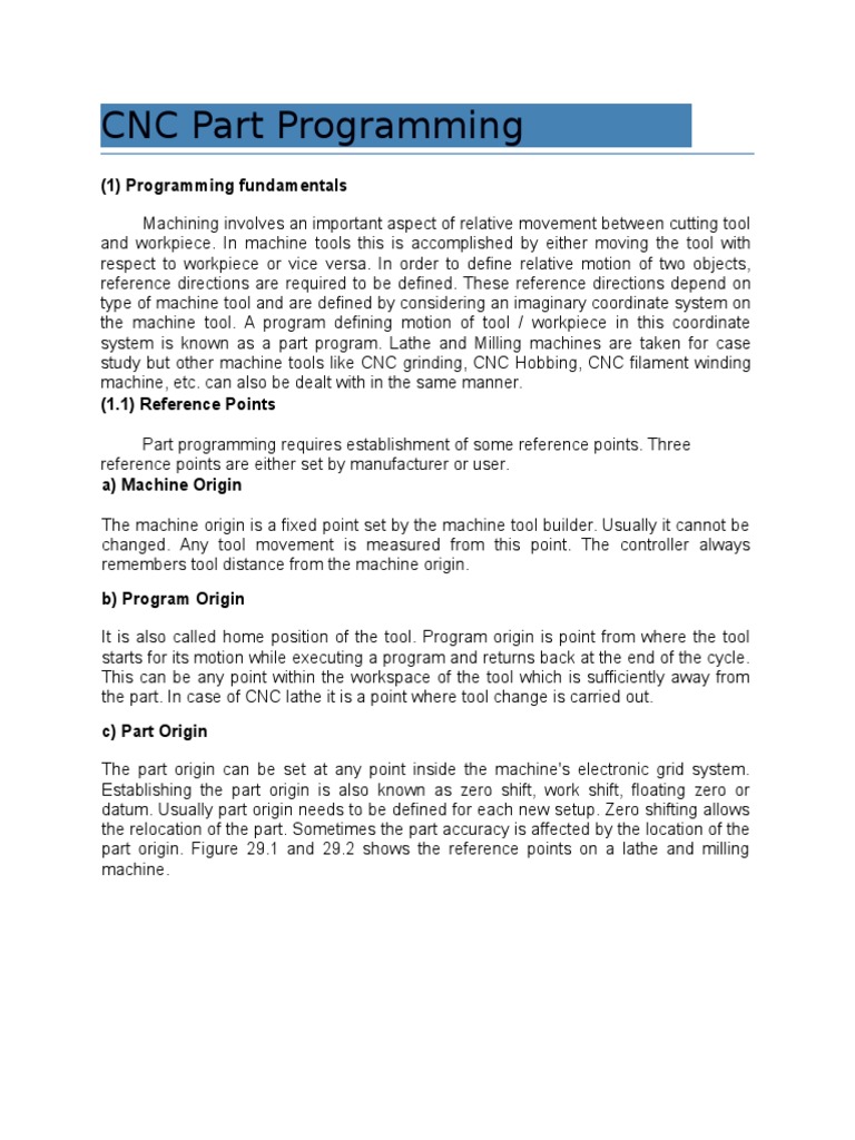 CNC Part Programming | PDF | Numerical Control | Binary Coded Decimal