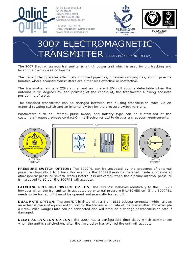 3007 Datasheet | PDF | Switch | Transmitter