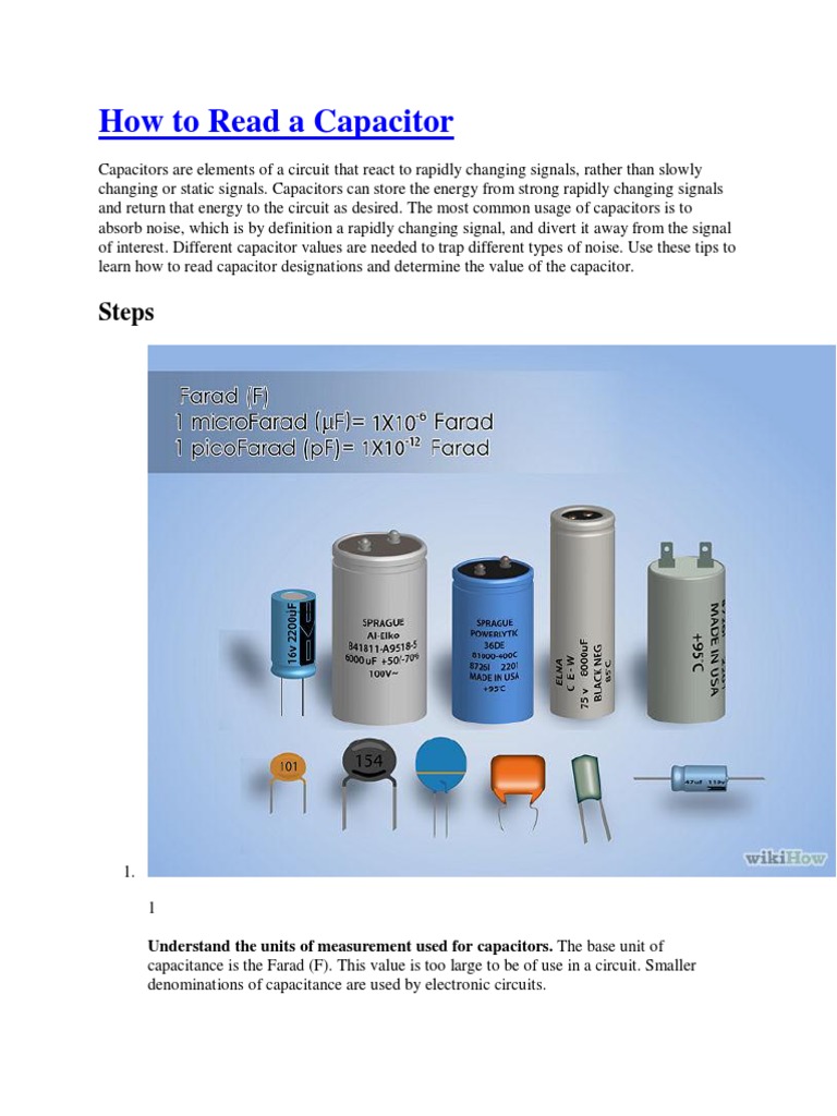 How To Read A CapacitHow To Read A Capacitoror | PDF | Capacitance ...