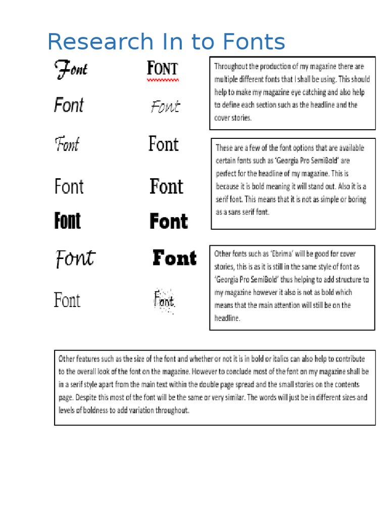 Research Into Fonts | PDF