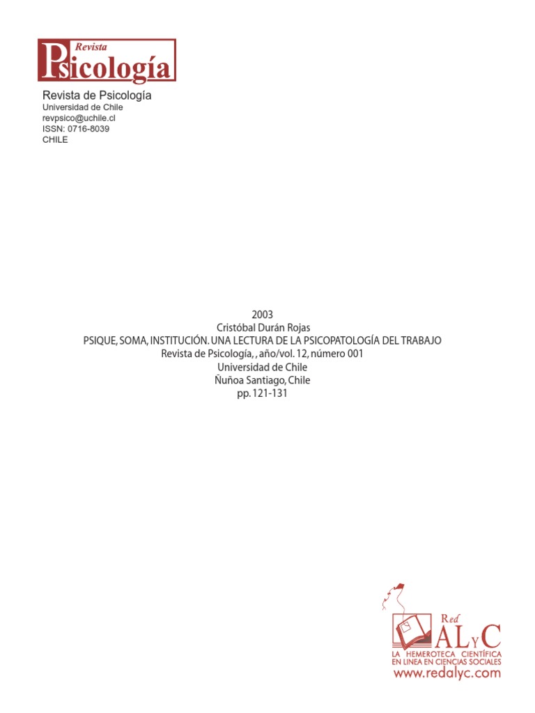 Psique, Soma, Institución DURAN | PDF | Psique (psicología) | Psicoanálisis