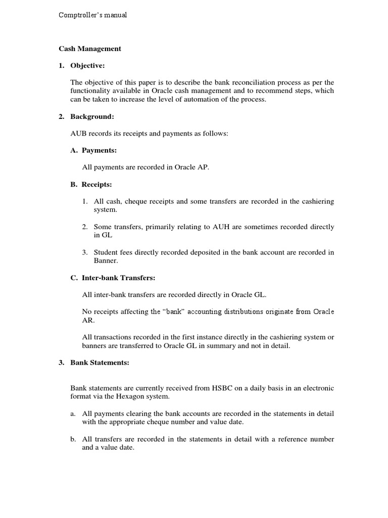 Oracle Cash Management | PDF | Cheque | Payments