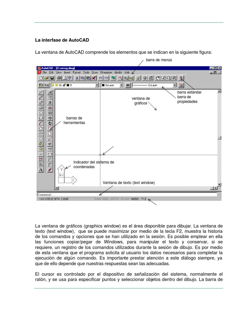 La Interface de Autocad | PDF | Ventana (informática) | La interacción ...