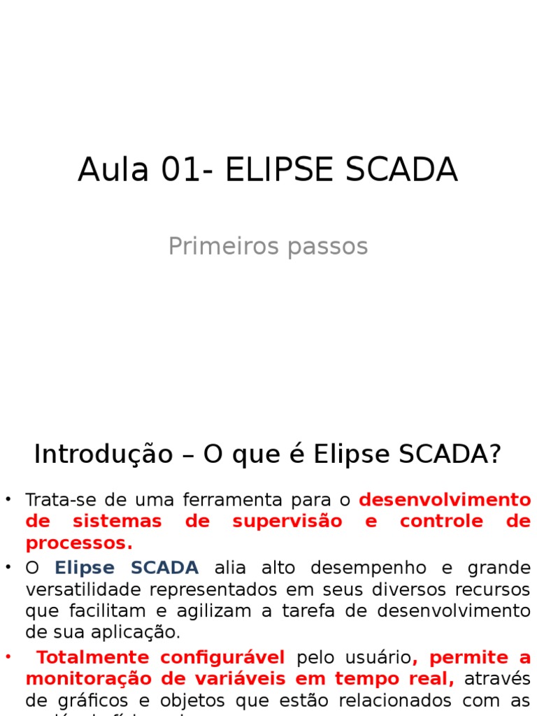 ELIPSE SCADA - Primeiros Passos | PDF | Scada | Janela (informática)