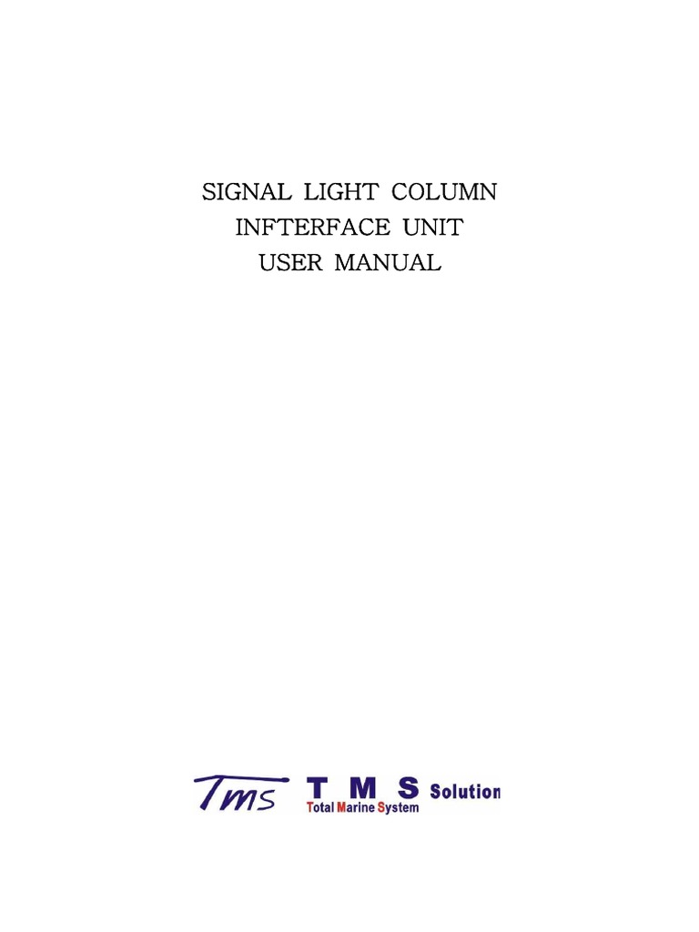 Signal Light Column Interface Unit Manual Tms | PDF | Electrical ...