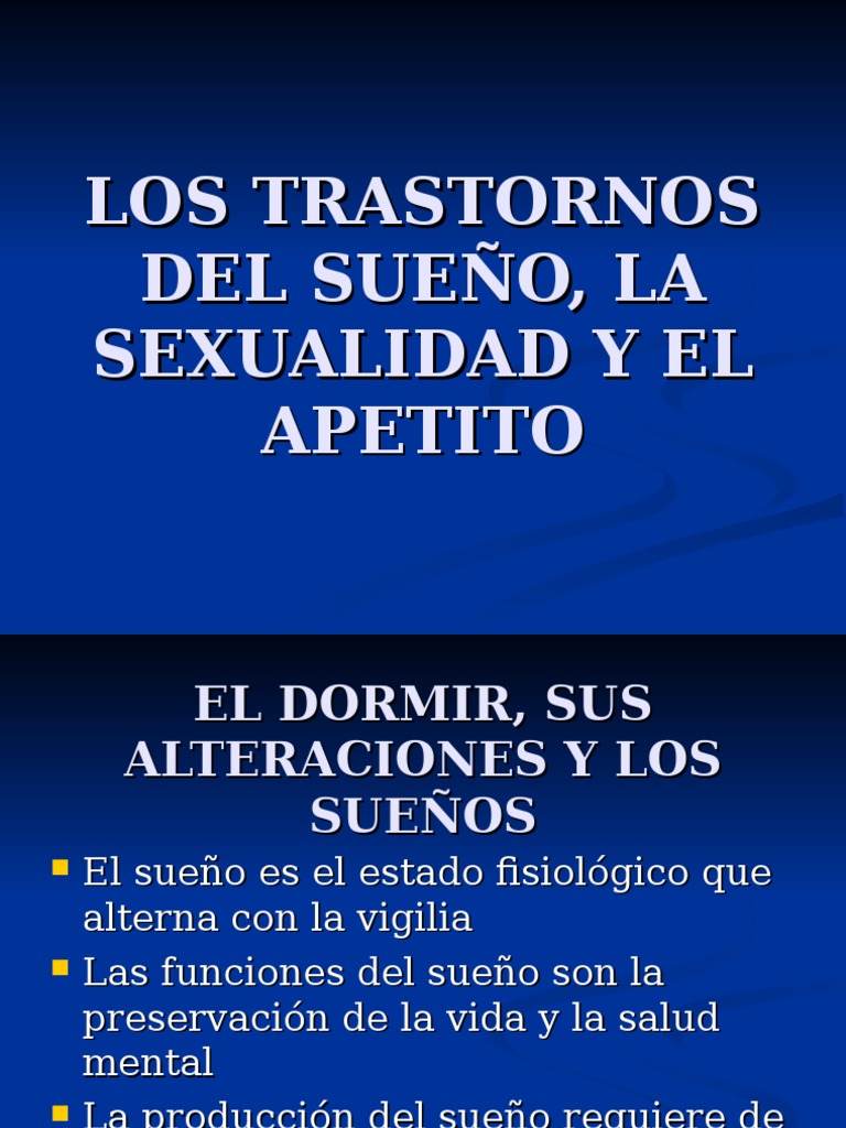 Los Trastornos Del Sueño, La Sexualidad y El Apetito | PDF | Dormir ...