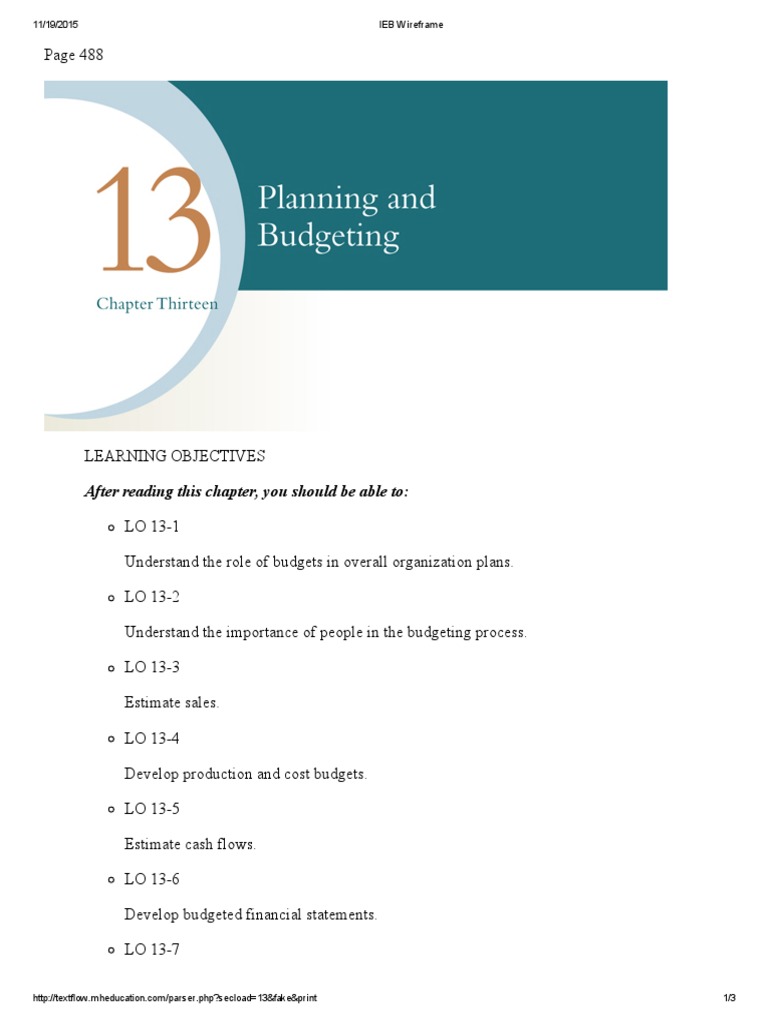 Cost Accounting Chapter 13 | PDF | Forecasting | Strategic Planning