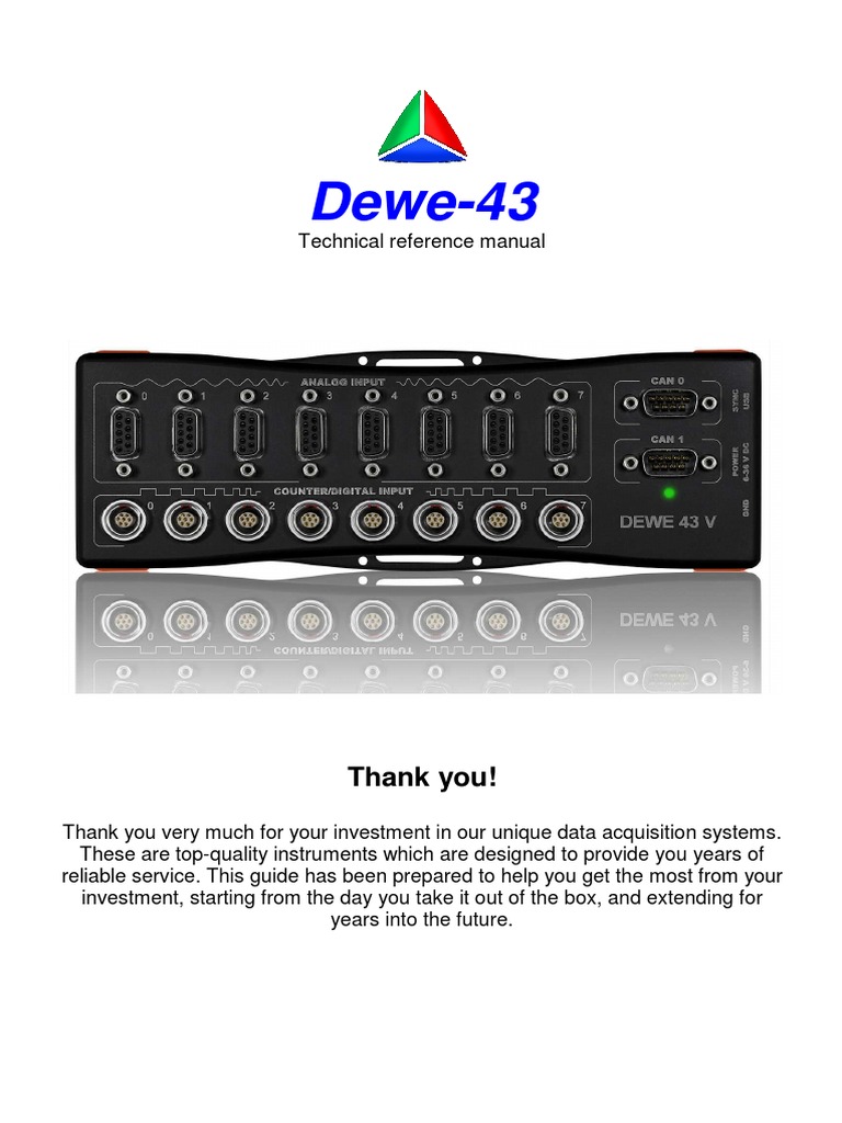 Dewe 43, Manual Intruction, dewesoft, DAQ | Sampling (Signal Processing ...
