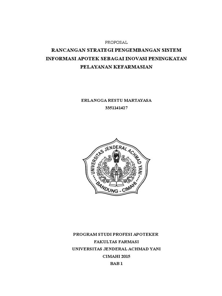 Rancangan Strategi Pengembangan Sistem Informasi Apotek | PDF