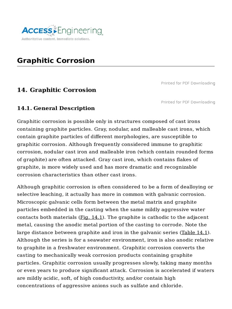 Graphitic Corrosion | PDF | Corrosion | Iron