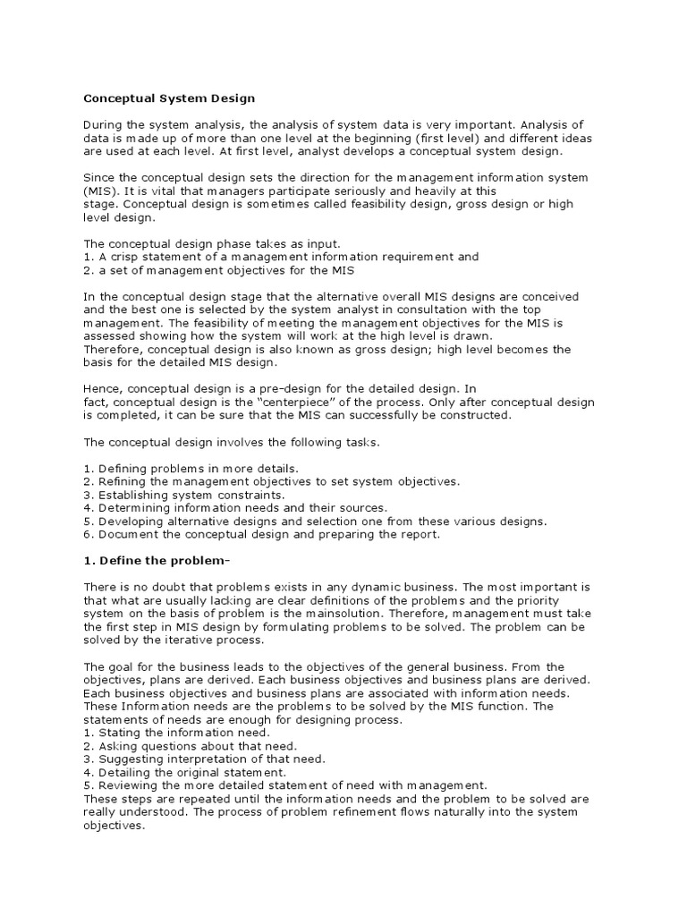 Conceptual Design | Download Free PDF | System | Specification ...