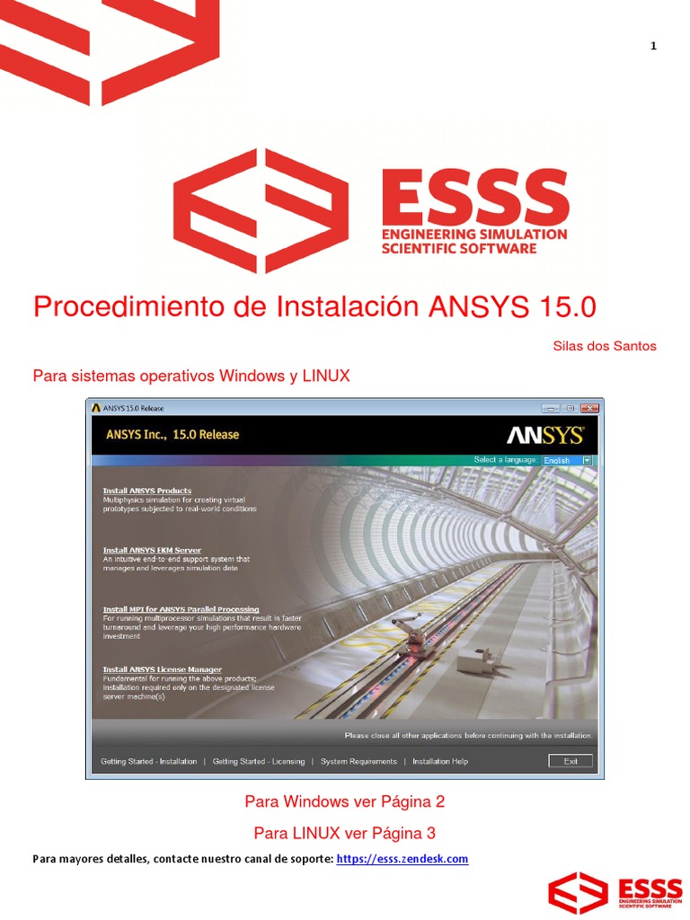 Procedimiento de Instalacion ANSYS 15 0 - Windows & Linux | PDF ...