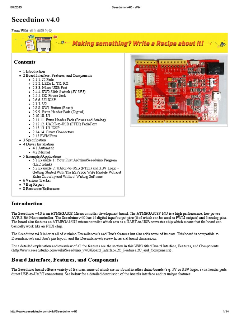 A Comprehensive Guide to the Seeeduino v4.0 Development Board: Features, Specifications ...