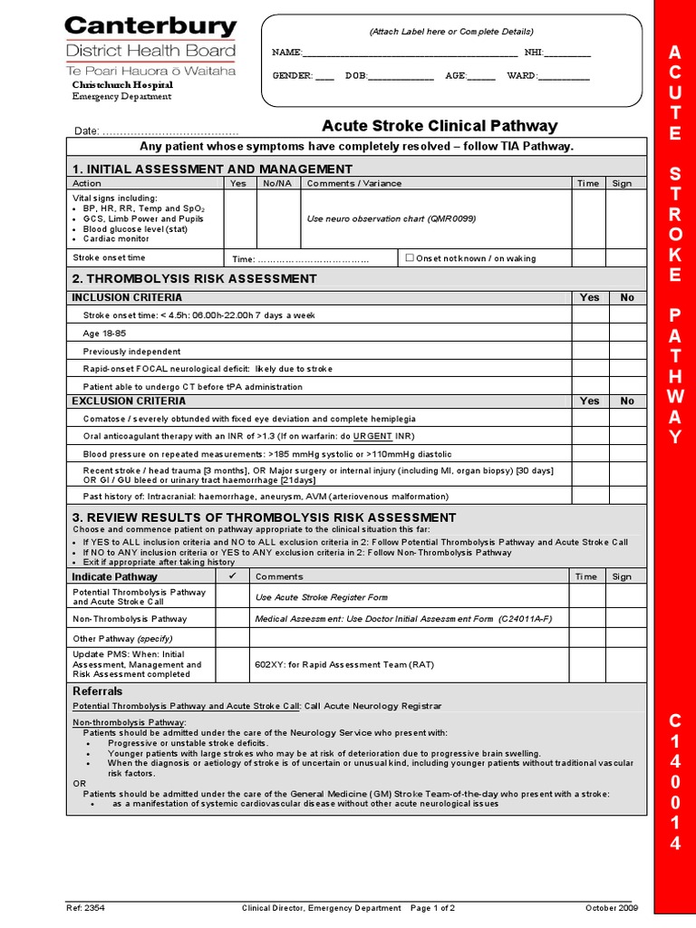 Acute Stroke Pathway | Stroke | Emergency Department
