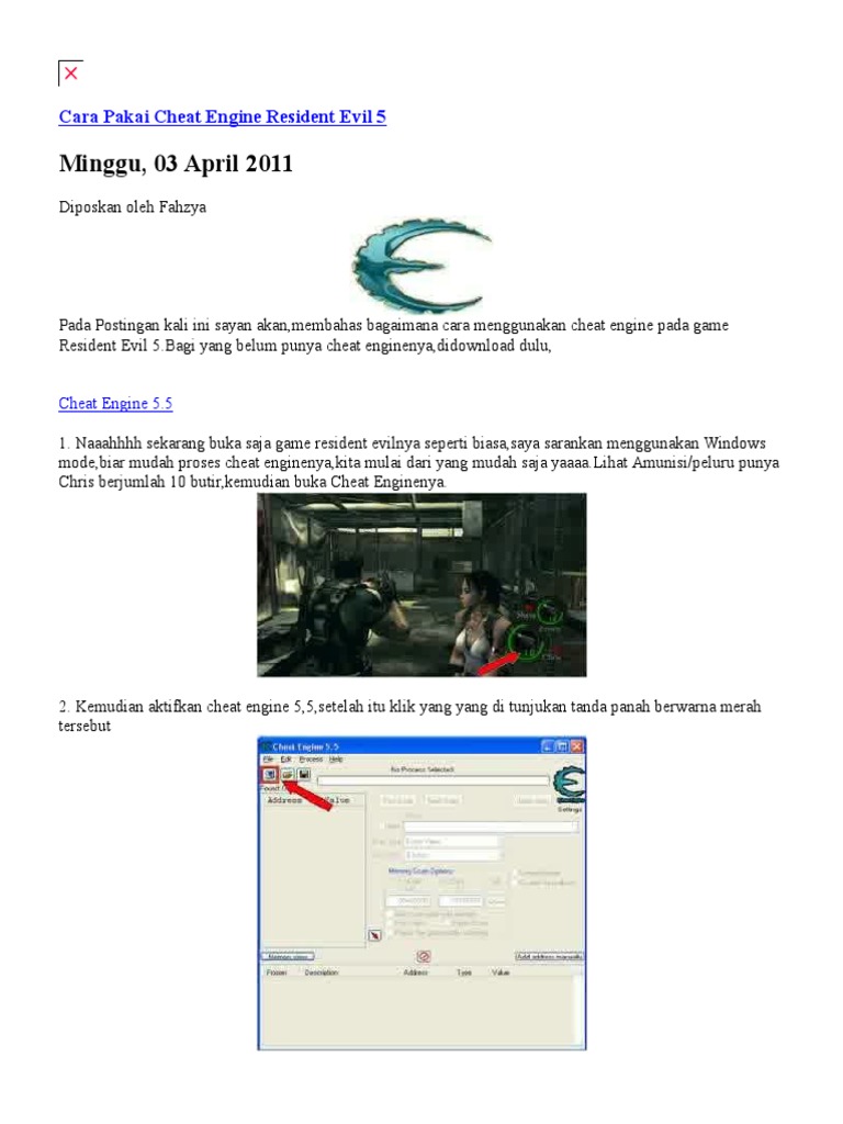 Cara Pakai Cheat Engine Resident Evil 5 | PDF