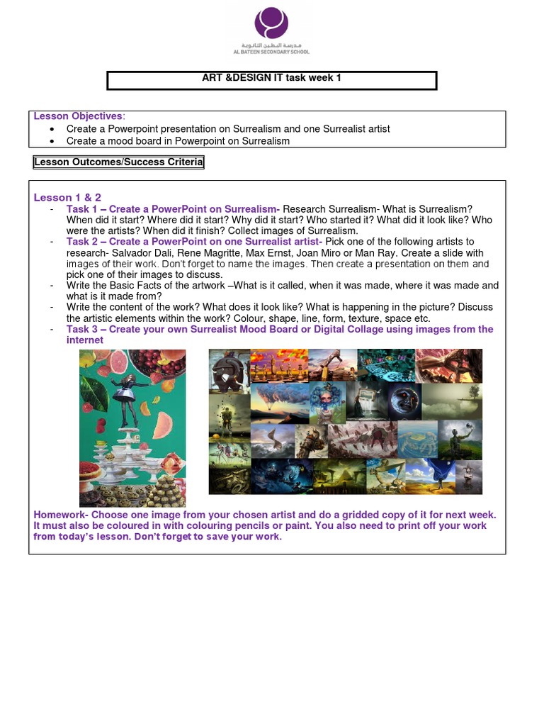 Surrealism PowerPoint & Mood Board | PDF | Surrealism | Art Media