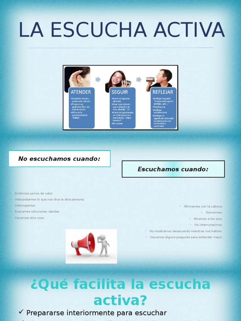 Tipos de Escucha Activa en Comunicación | PDF | Empatía | Comunicación ...