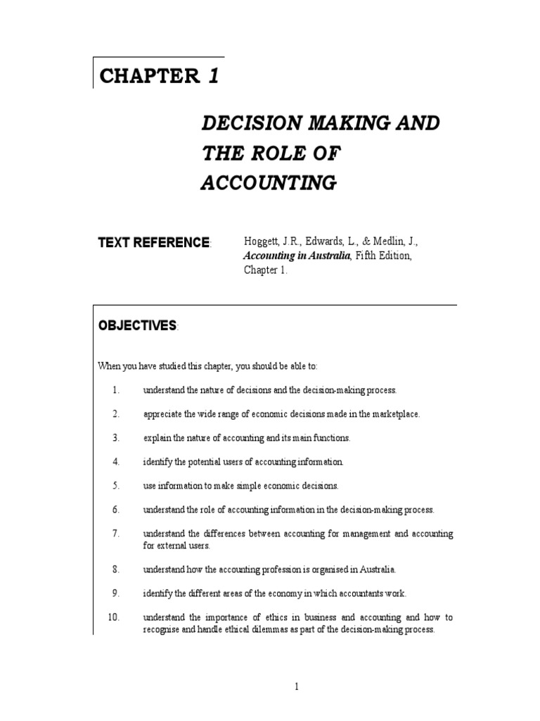 Accounting's Role in Decision Making | PDF | Finance & Money Management