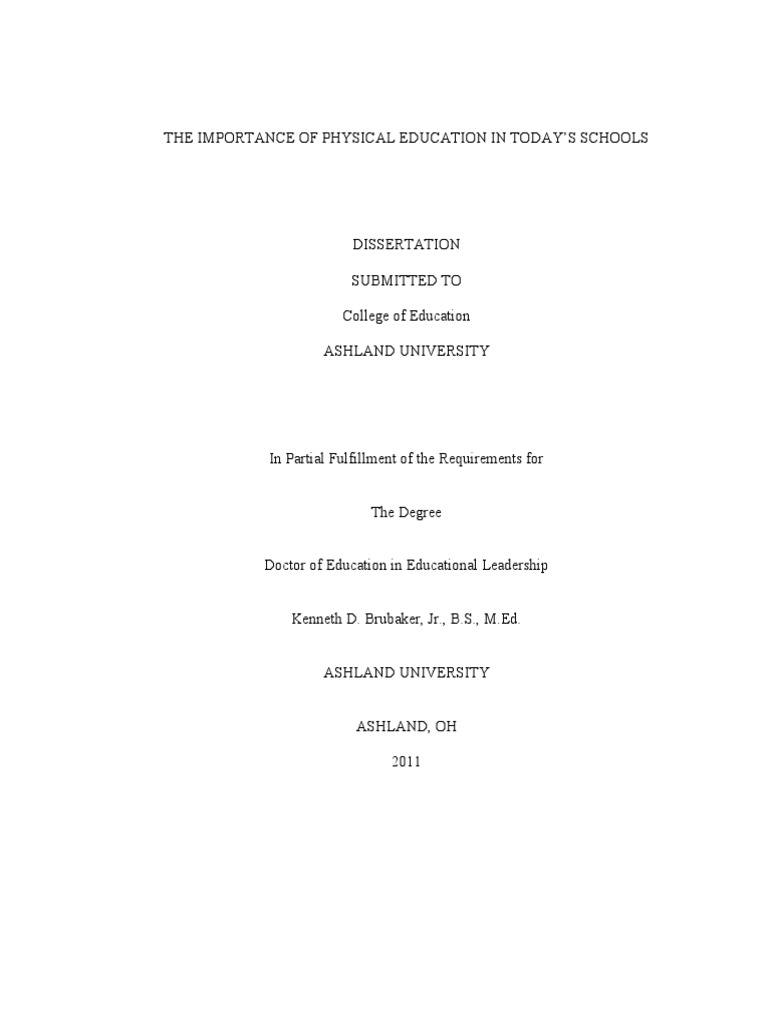 Physical Education Thesis | PDF | Physical Education | Motivation
