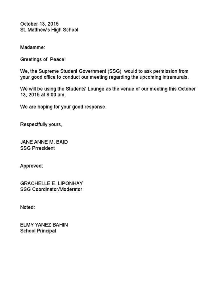 SSG Letter Meeting - Odt | PDF