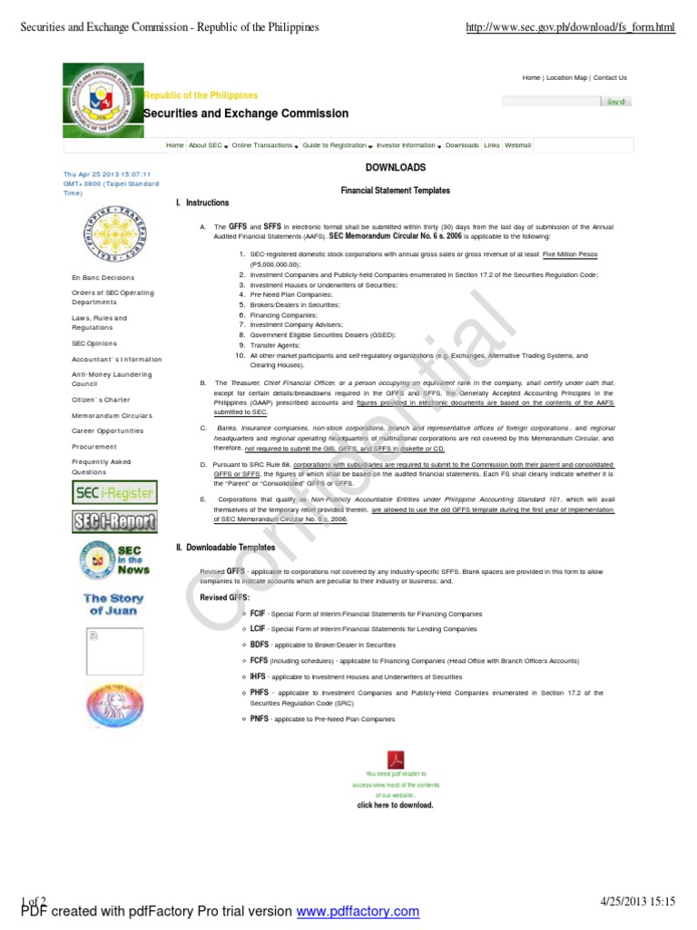 When To File GFFS | PDF | U.S. Securities And Exchange Commission ...