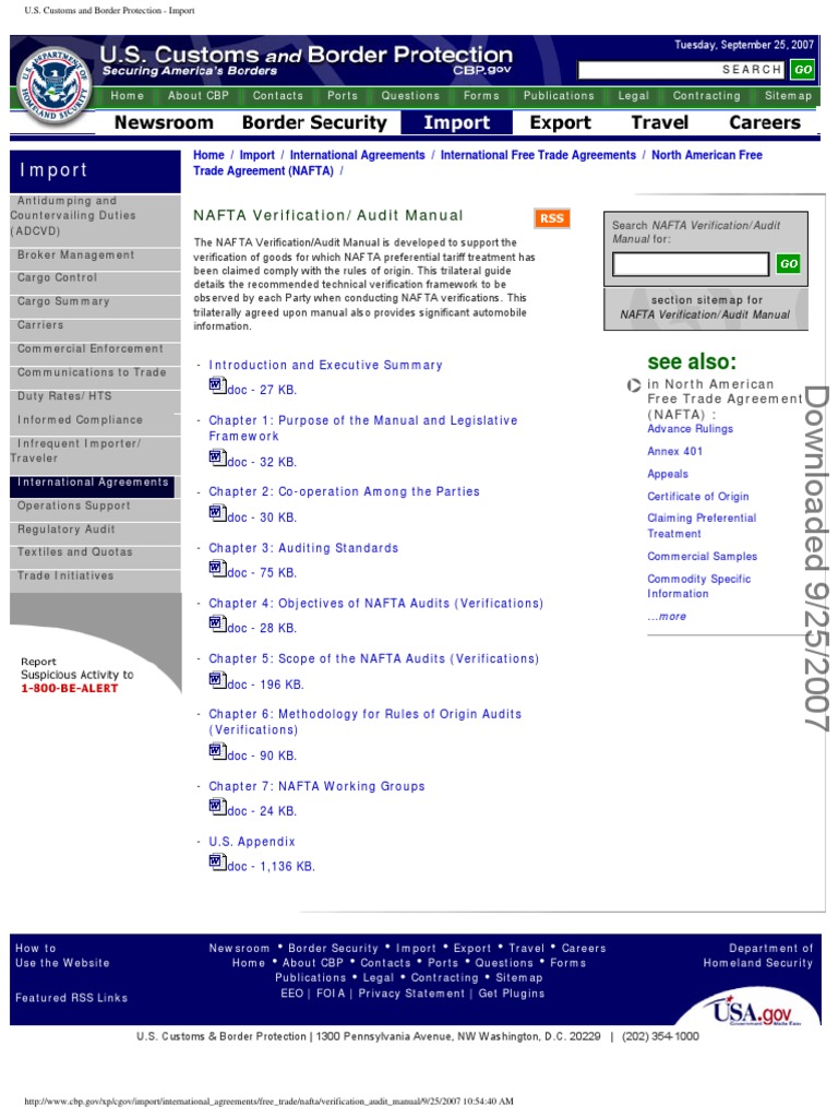 NAFTA Verification and Audit Manual | PDF | North American Free Trade ...