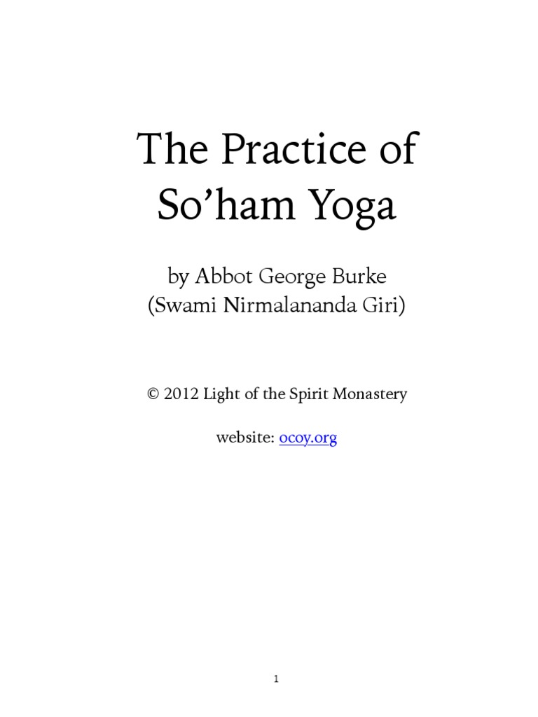 Practice of Soham Yoga | PDF | Meditation | Breathing