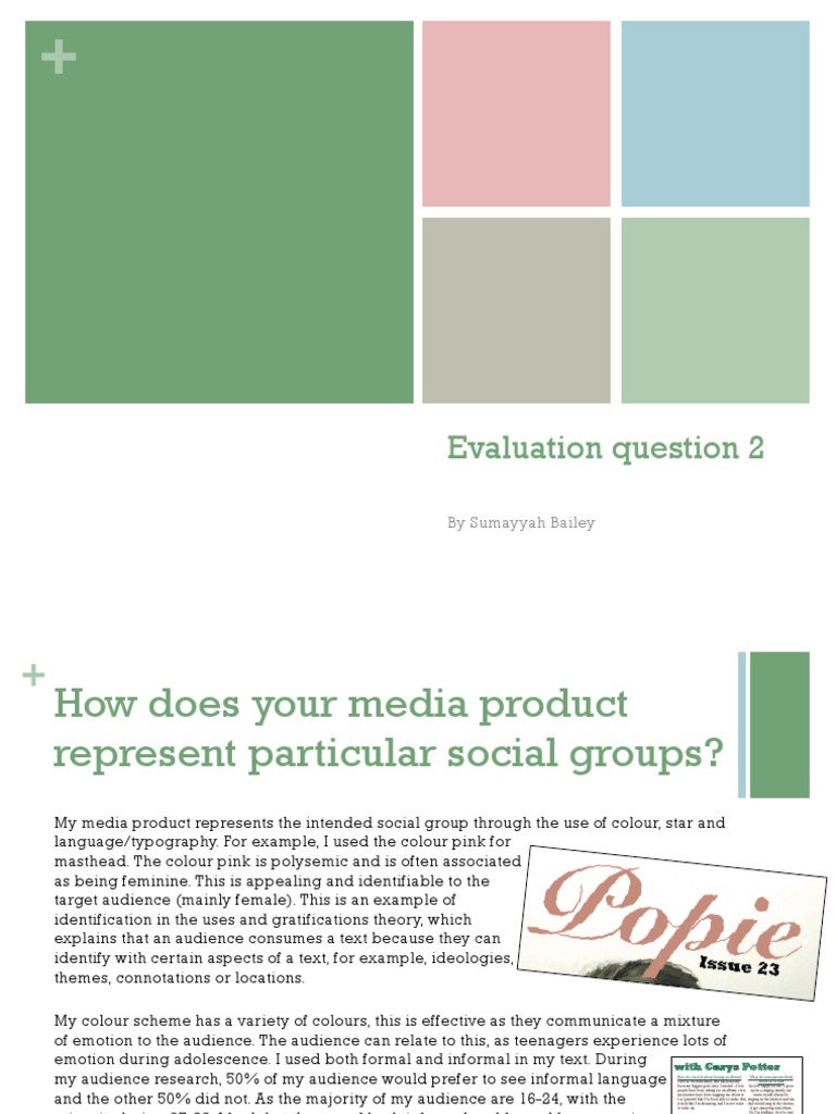 Evaluation Question 2 | PDF | Adolescence | Communication