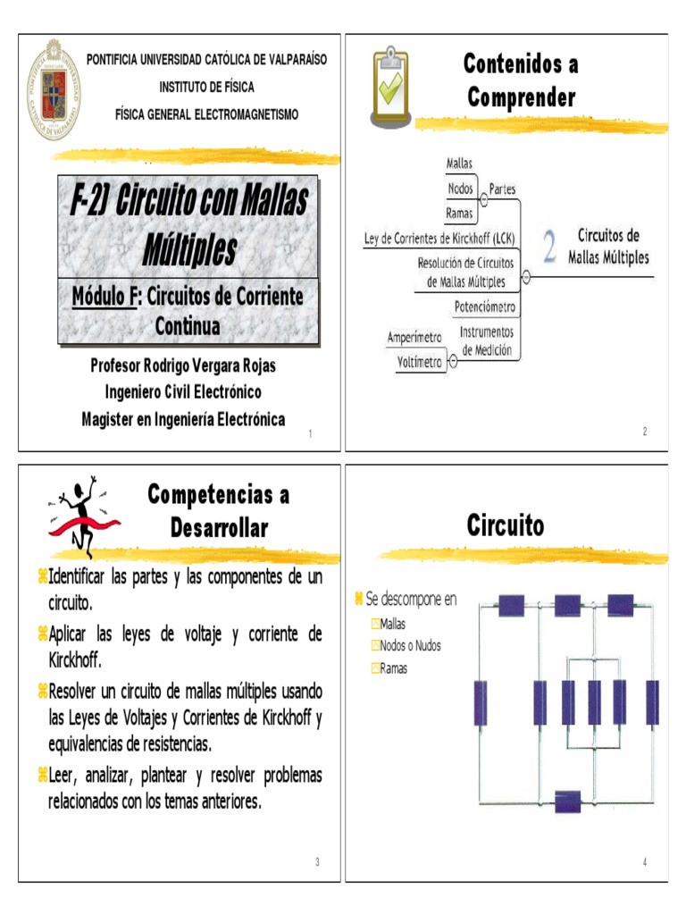 F-2 Circuito Con Mallas Multiples | PDF | Resistencia Eléctrica y Conductancia | voltaje
