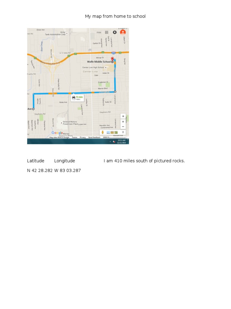 Map From Home To School | PDF