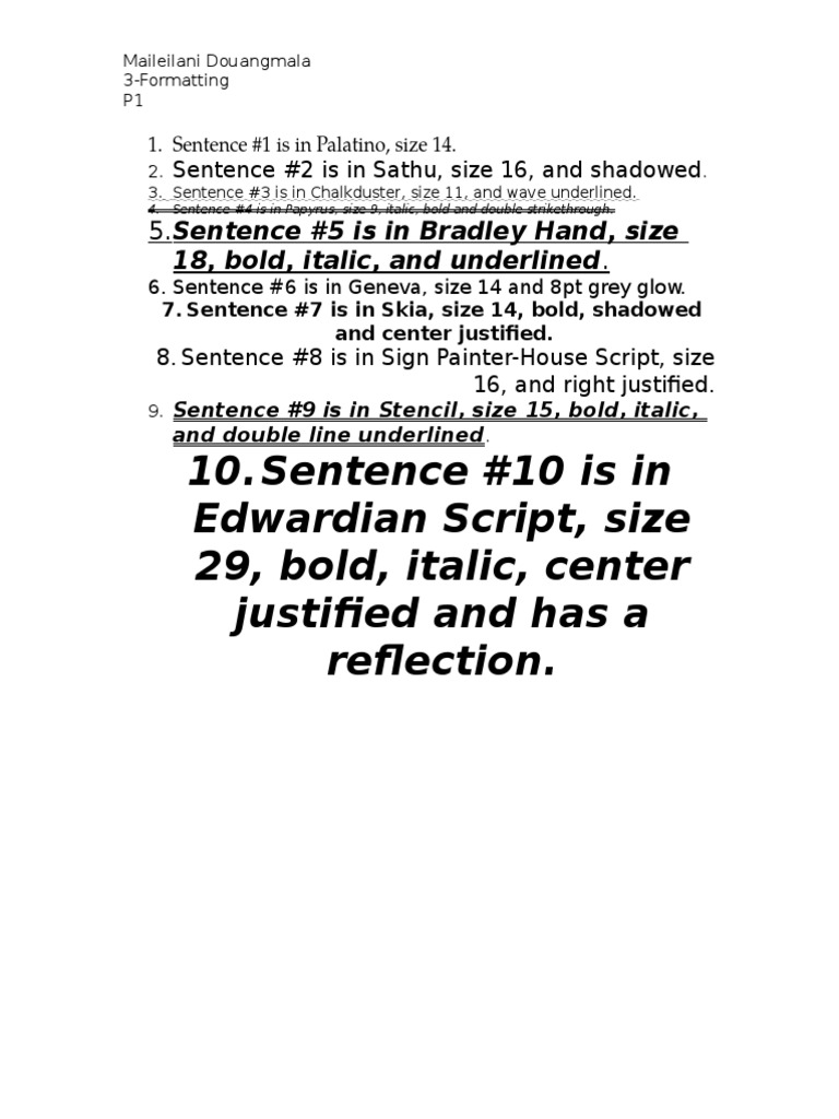 Document Formatting Styles Overview | PDF | Home & Garden