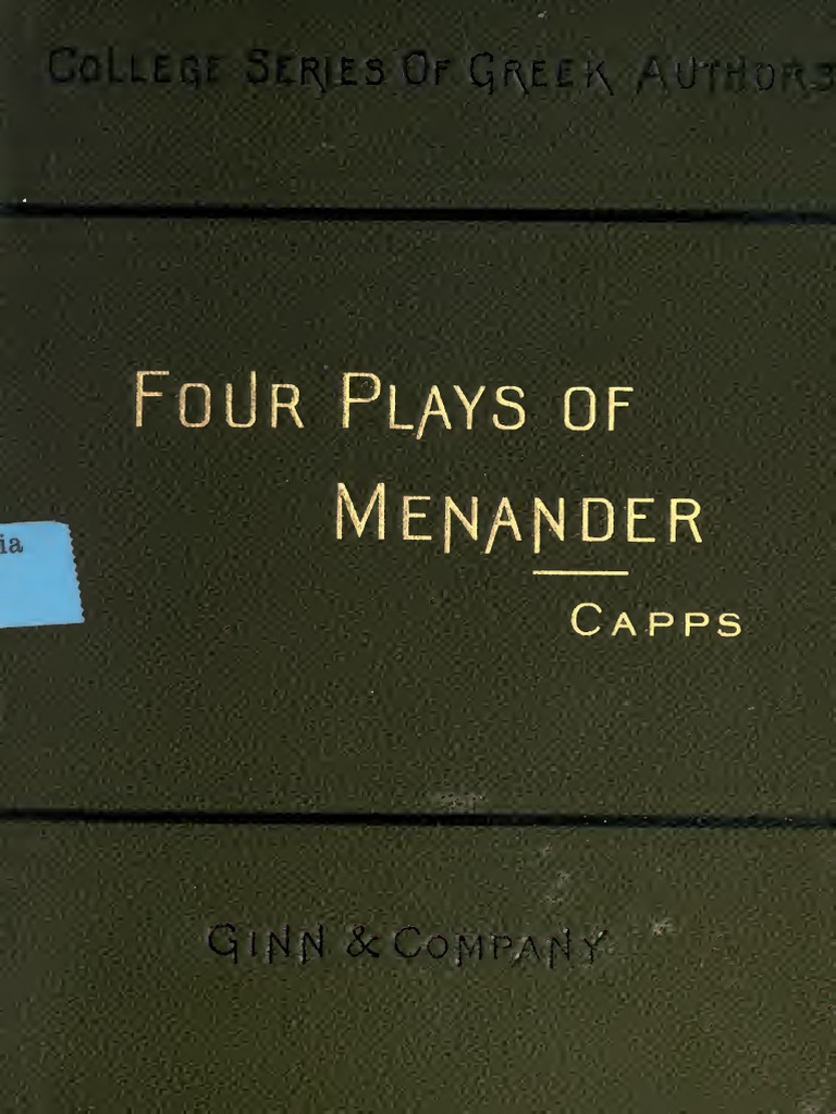 MENANDER 4 Plays | PDF