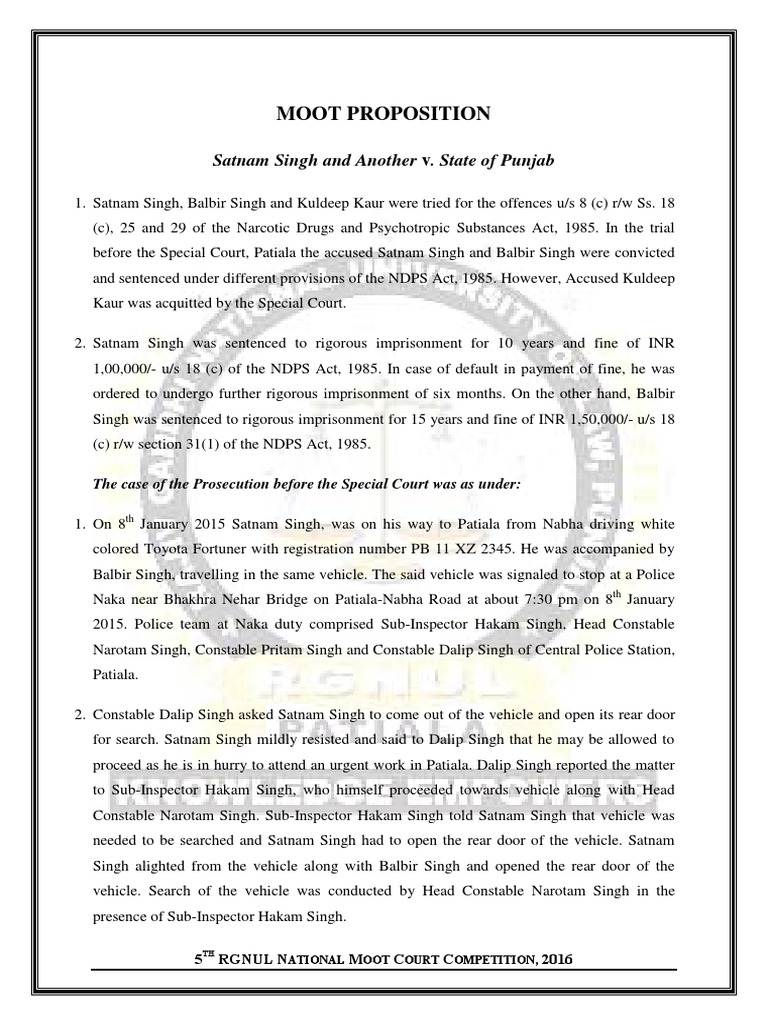 Moot Proposition | PDF | Legal Procedure | Government