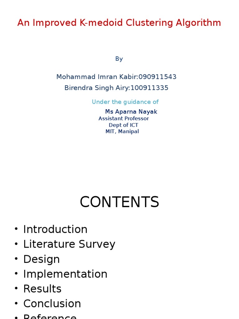 An Improved K-Medoid Clustering Algo | PDF | Cluster Analysis | Statistical Classification