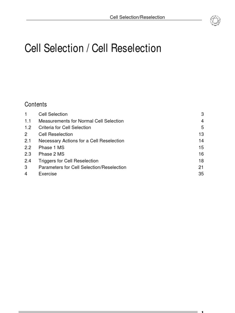02-Cell Selection and Reselction | PDF | Gsm | Watt