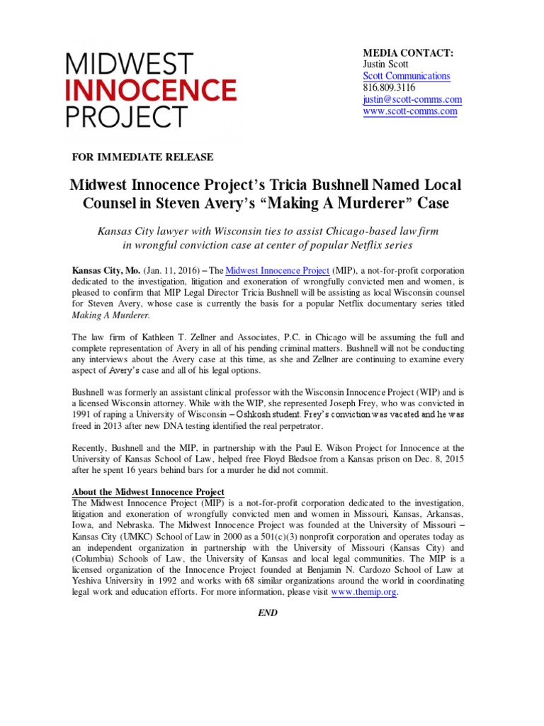 Midwest Innocence Project | PDF | Innocence Project | Making A Murderer