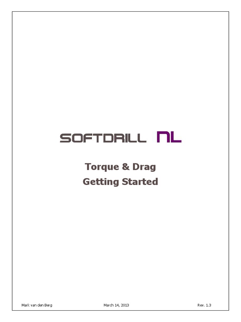 Softdrill NL Torque & Drag - Getting Started | PDF | Buckling ...