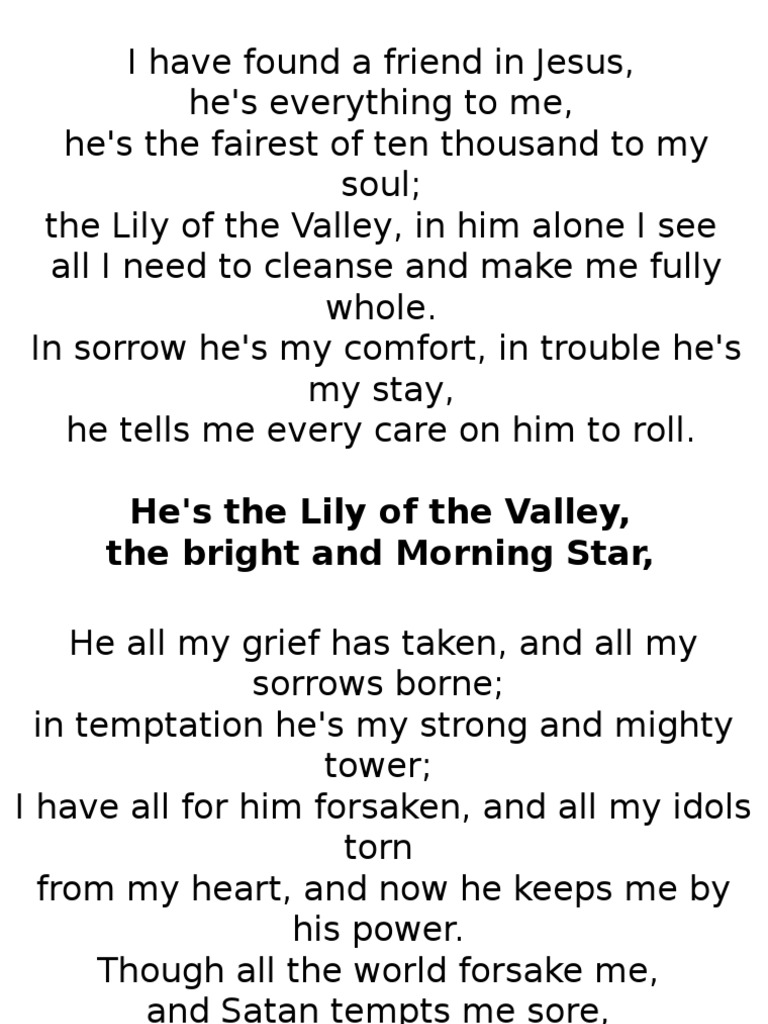 He's The Lily of The Valley | PDF