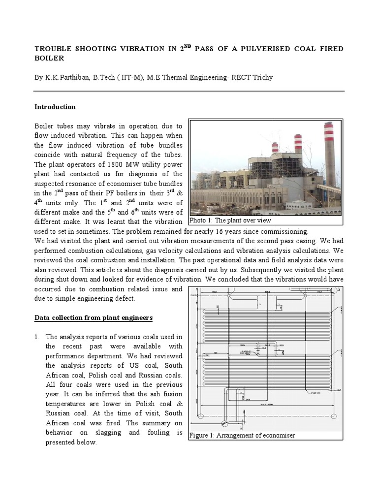 Boiler Vibration Diagnosis and Analysis | PDF | Furnace | Mechanical ...