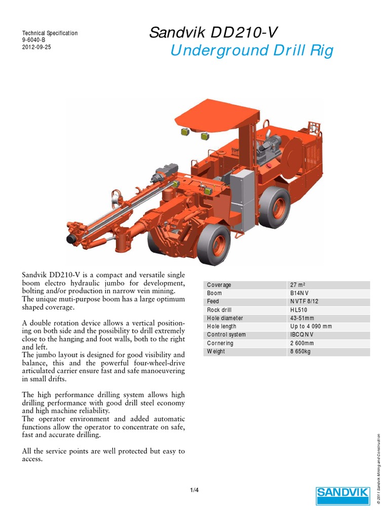 DD210-V 9-6040-B | PDF | Drill | Drilling