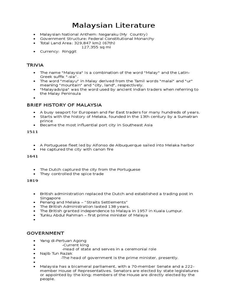 Malaysian Literature | PDF | Mantra | Malaysia