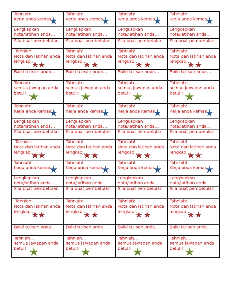 Sticker Penghargaan | PDF