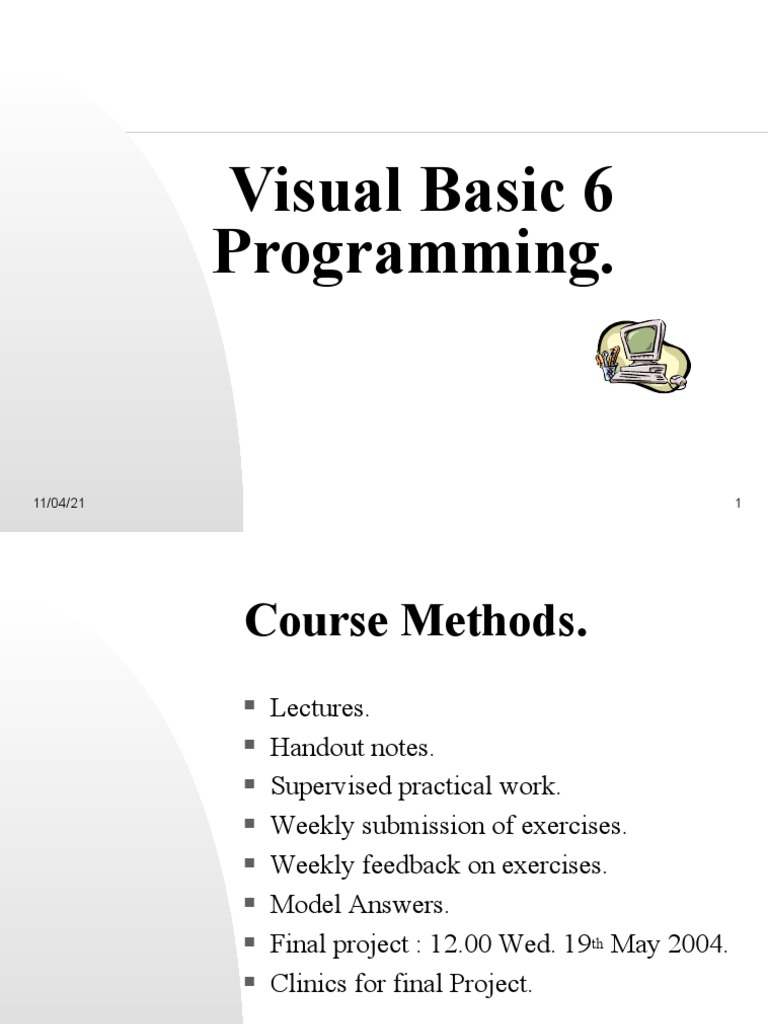 Visual Basic 6 Programming | PDF | Microsoft Visual Studio | Byte