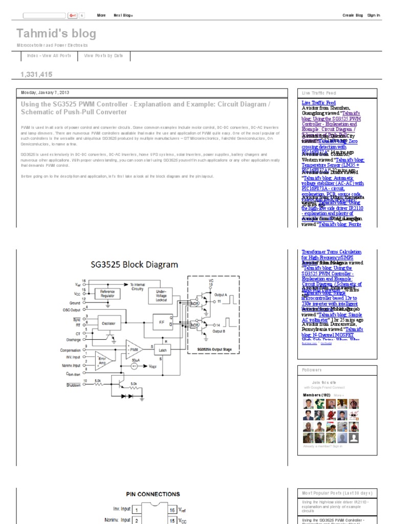 Tahmid's Blog - Using The SG3525 PWM Controller - Explanation and Example - Circuit Diagram ...