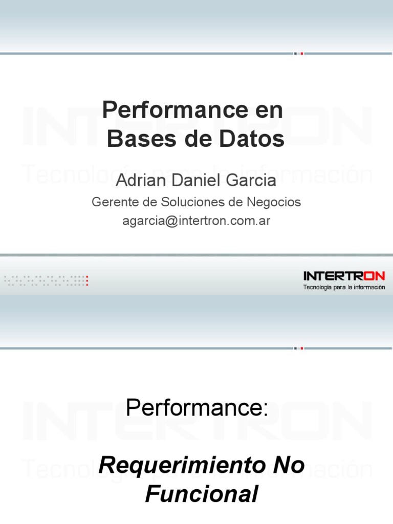 Performance Bases de Datos | Descargar gratis PDF | Unidad Central de ...